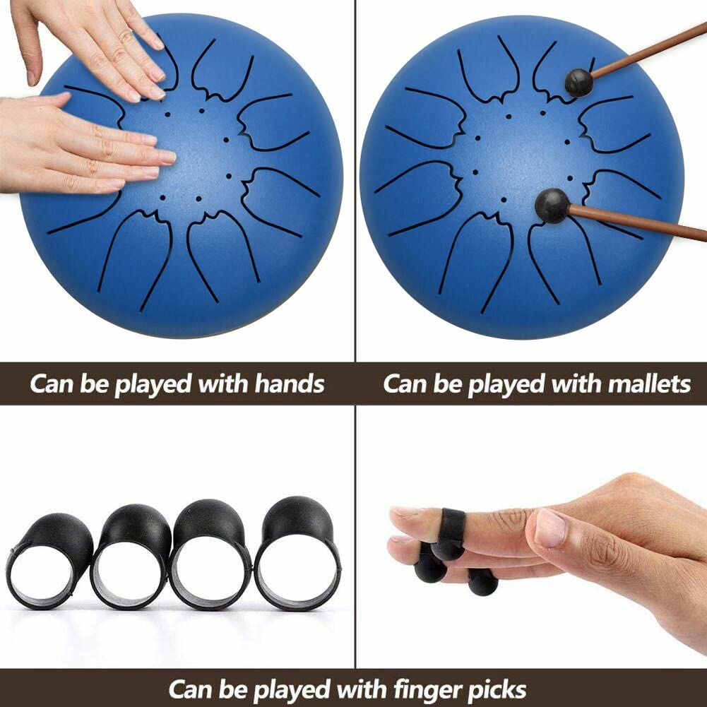 Музыкальный инструмент для йоги и медитации, стальной барабан 6 дюймов, 8 нот