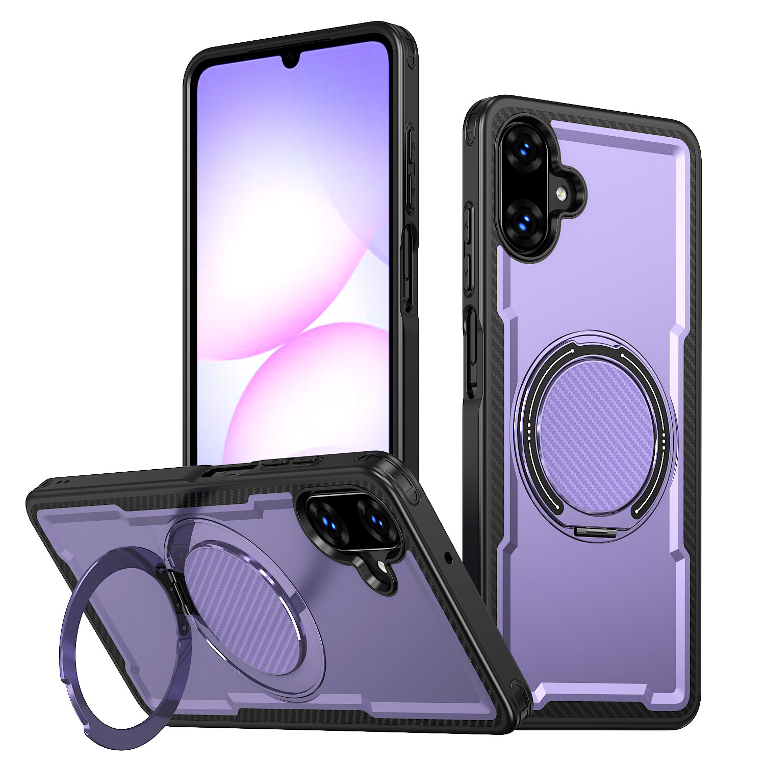 Чехол Для Samsung Galaxy A07/Самсунг Галакси A06, soft touch, накладка, поликарбонат (PC), защита камеры, ударопрочный, встроенная подставка, усиленные углы, Samsung, Samsung Galaxy A07, Samsung Galaxy A06