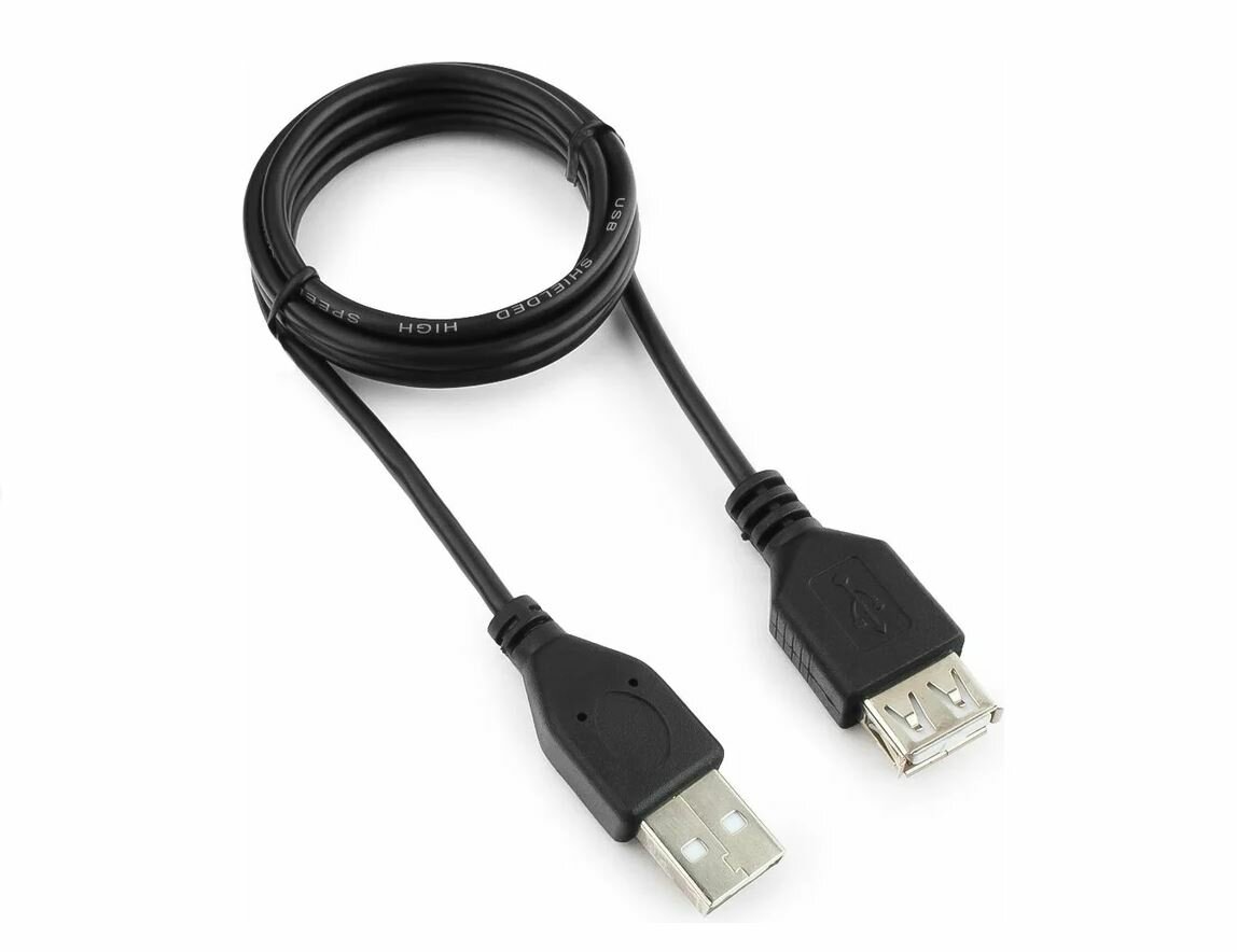 Кабель-удлинитель USB2.0 Гарнизон GCC-USB2-AMAF-0.5, AM/AF, медь, 0,5м, черн, пакет