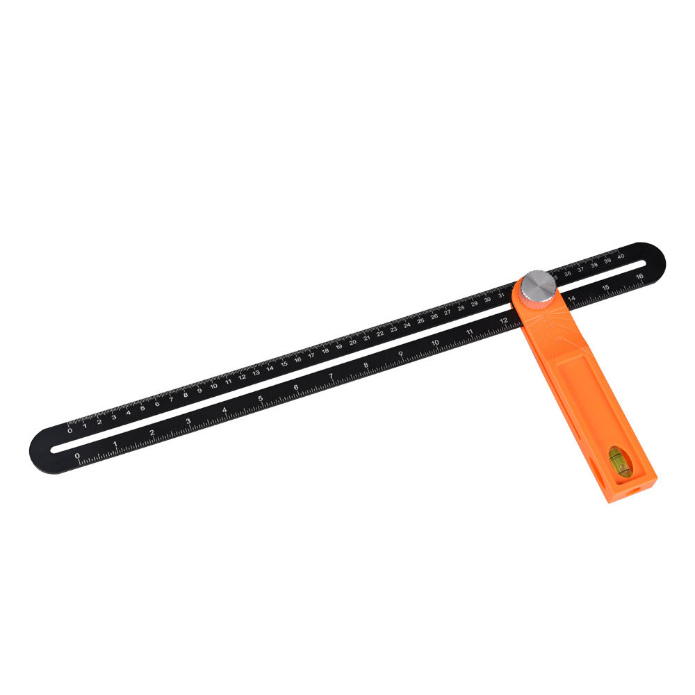 Линейка для деревообработки Квадрат Высокая точность T-образная Подвижная Квадрат Угол Линейка Протрактор Прямая Линейка, 20см, 40см (доступно по выбору), С краткой линейкой: длина сгиба 265мм, максимальная длина расширения 360мм, линейка 220*29*1.8мм,