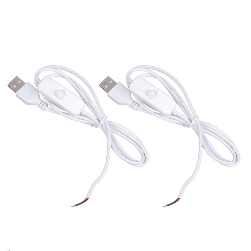 USB A штекер 5 В 1 А с оголенными проводами для вентилятора и лампы, Белый - 1m