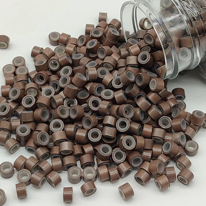 Микрокольца для наращивания волос, Brown, 5 мм, 500 шт