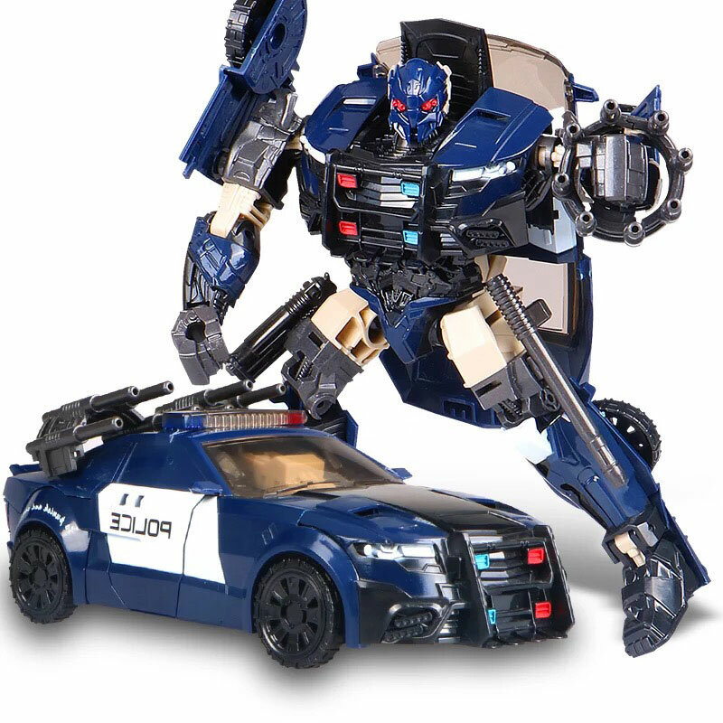 Черная Мамба трансформация полицейский автомобиль модель Вояджер большая фигура действия игрушка подарок мальчик нет коробки трансформатор / робот (синий)