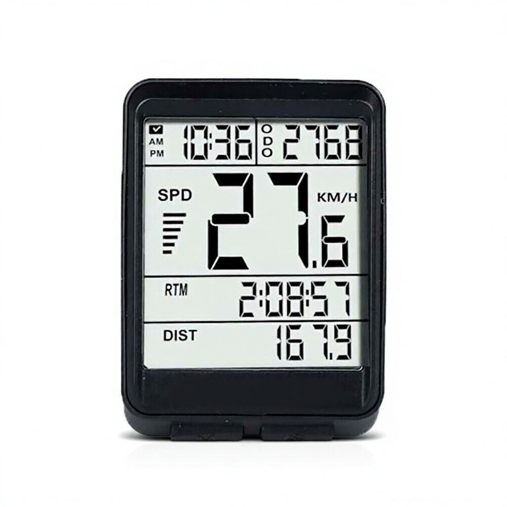 Беспроводной велосипедный компьютер с LCD-экраном GPS спидометр одометр, черный, размер 6*4.5*2см, экран 2.1 дюйм, батарея 1*CR2032, передача до 60см, 1шт