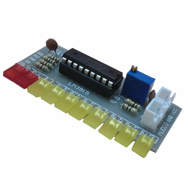 LM3915 Индикатор уровня звука Diy Kit 10 Светодиодный звук Анализатор звукового спектра Набор индикаторов Электроника Пайка