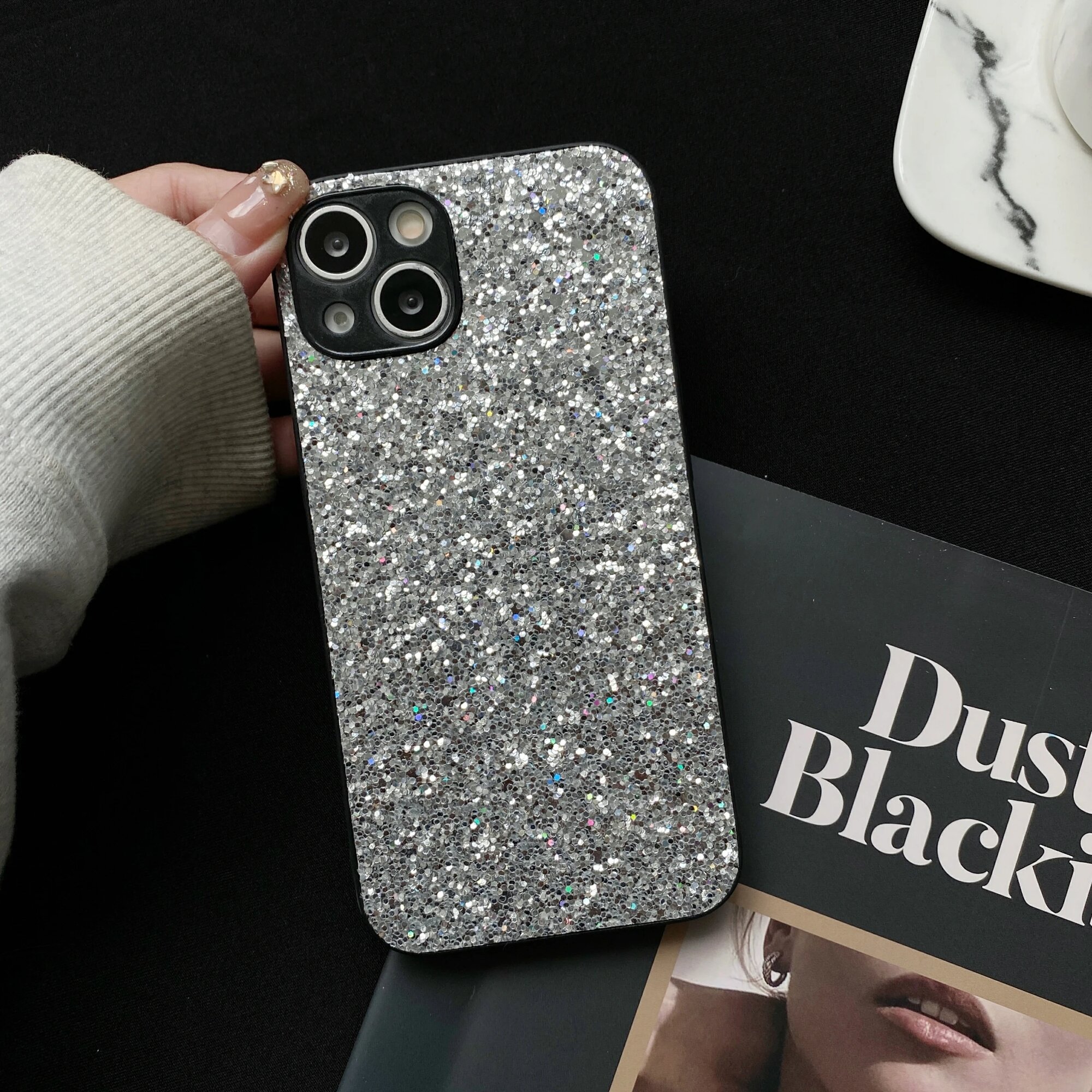 Роскошный блестящий чехол со стразами и бриллиантами для iPhone 17, 16, 15, 14, 13, iPhone XR, White