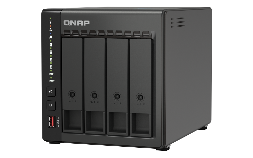 Сетевое хранилище QNAP TS-466C, 4 отсека, 2,5" и 3,5", 8Гб, черный