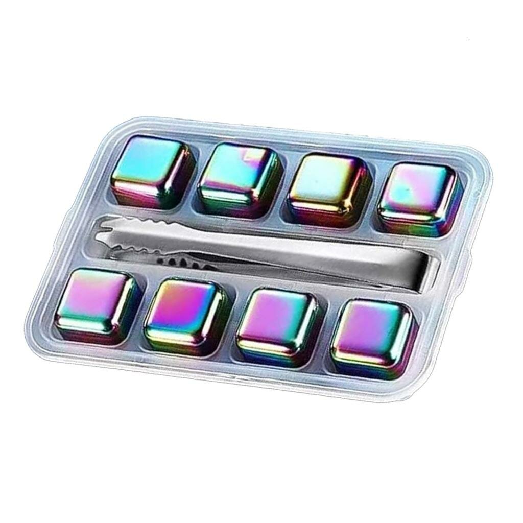 Стальные кубики для виски 4/6/8 шт. с щипцами, C