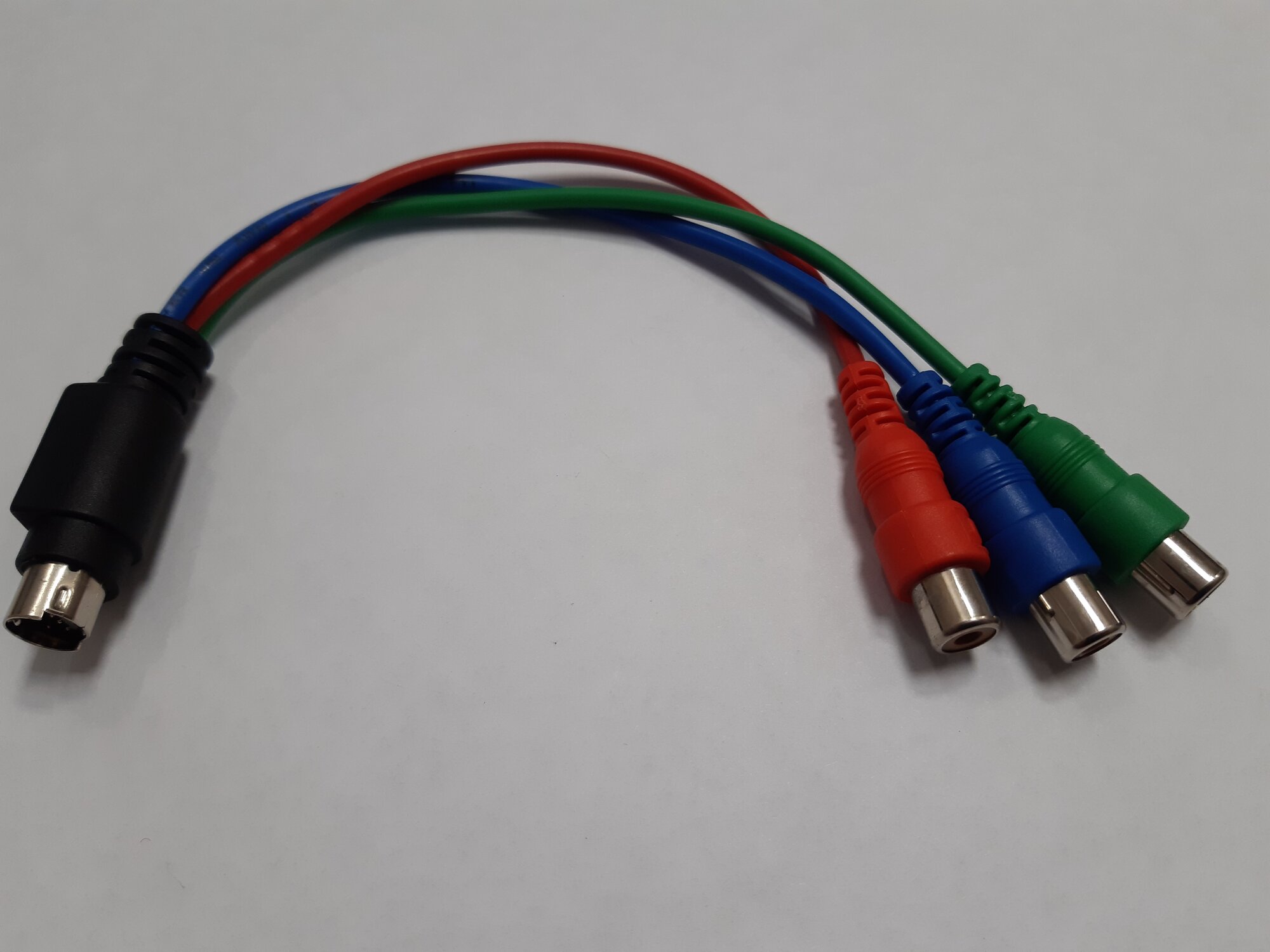 Переходник гибкий 15см. SVHS папа 7pin на 3гнезда "Тюльпан"