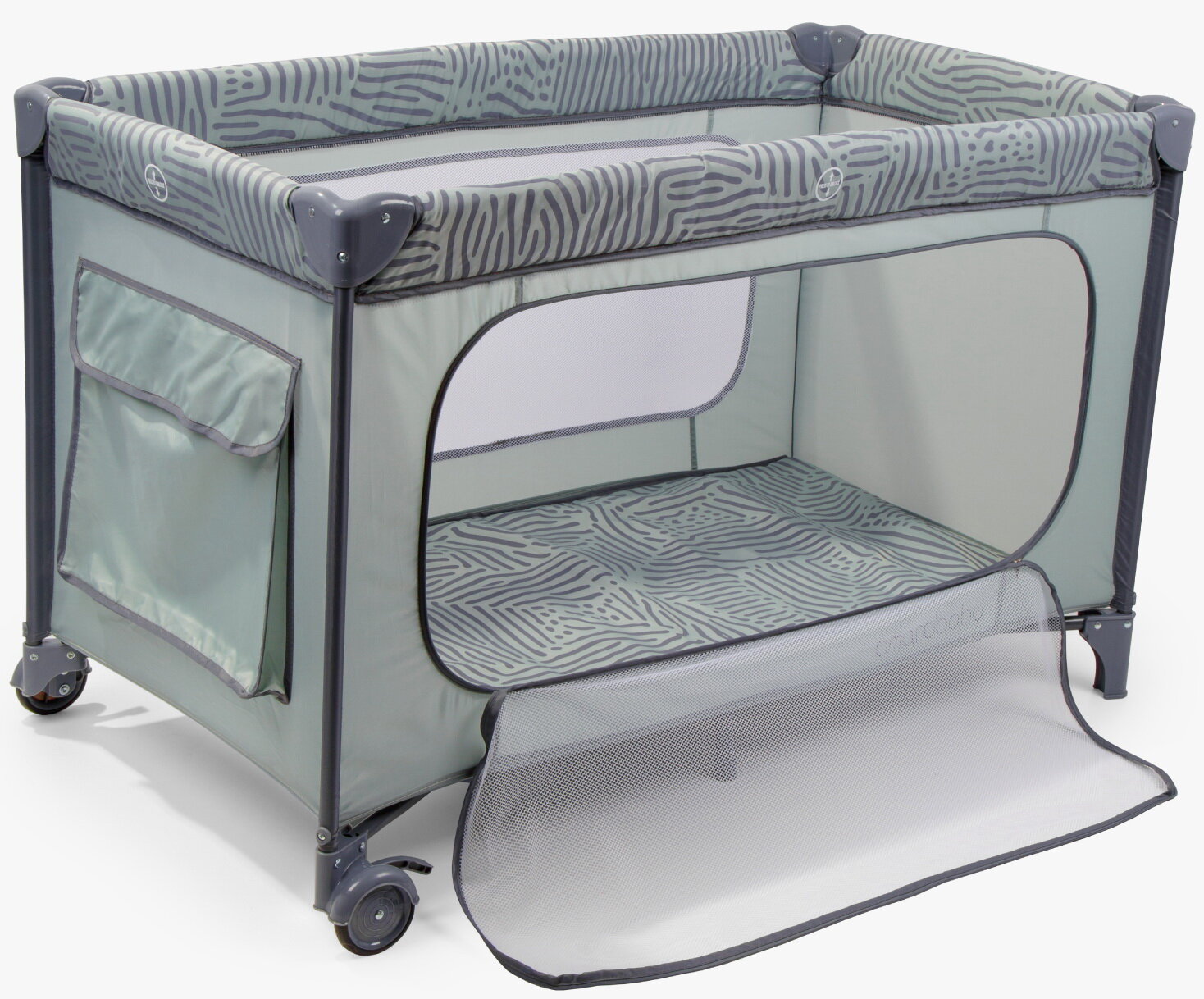 Манеж-кровать Amarobaby SMART прямоугольный серый/темно-серый