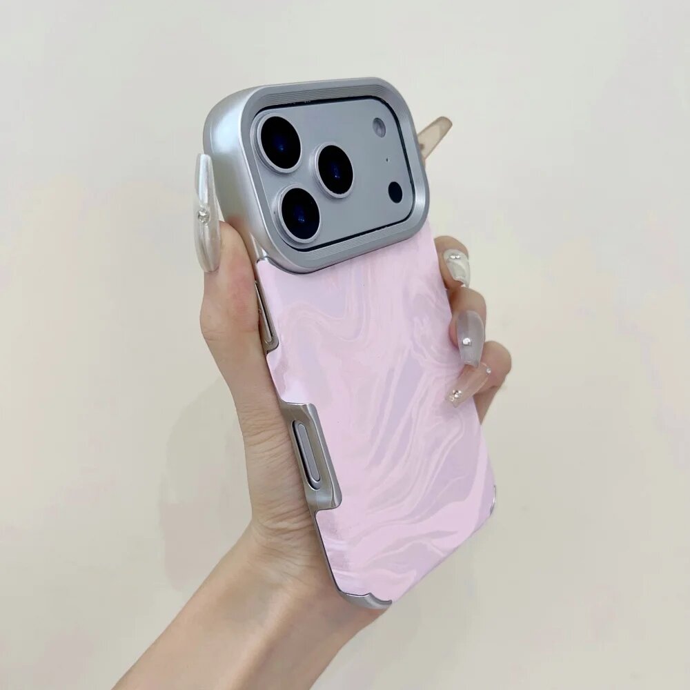 Розовый чехол для iPhone 15 Plus с узором Water Ripple
