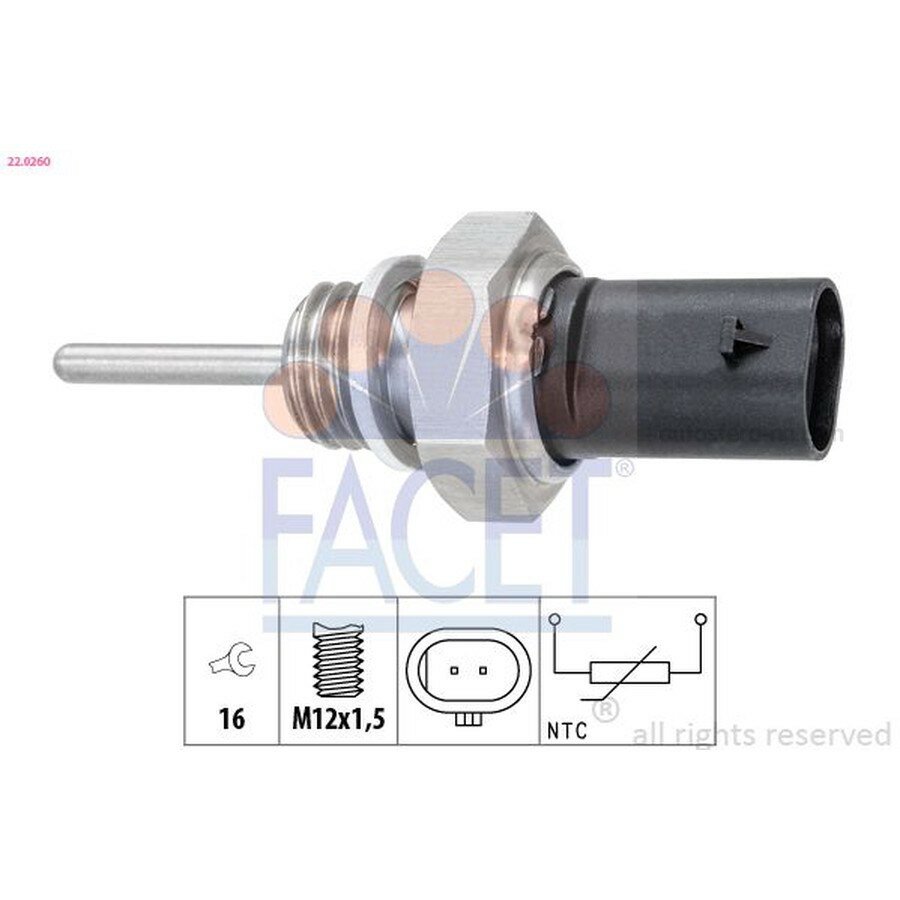 FACET 220260 Датчик температуры ALFA ROMEO STELVIO 2.0 Q4 12/16/-