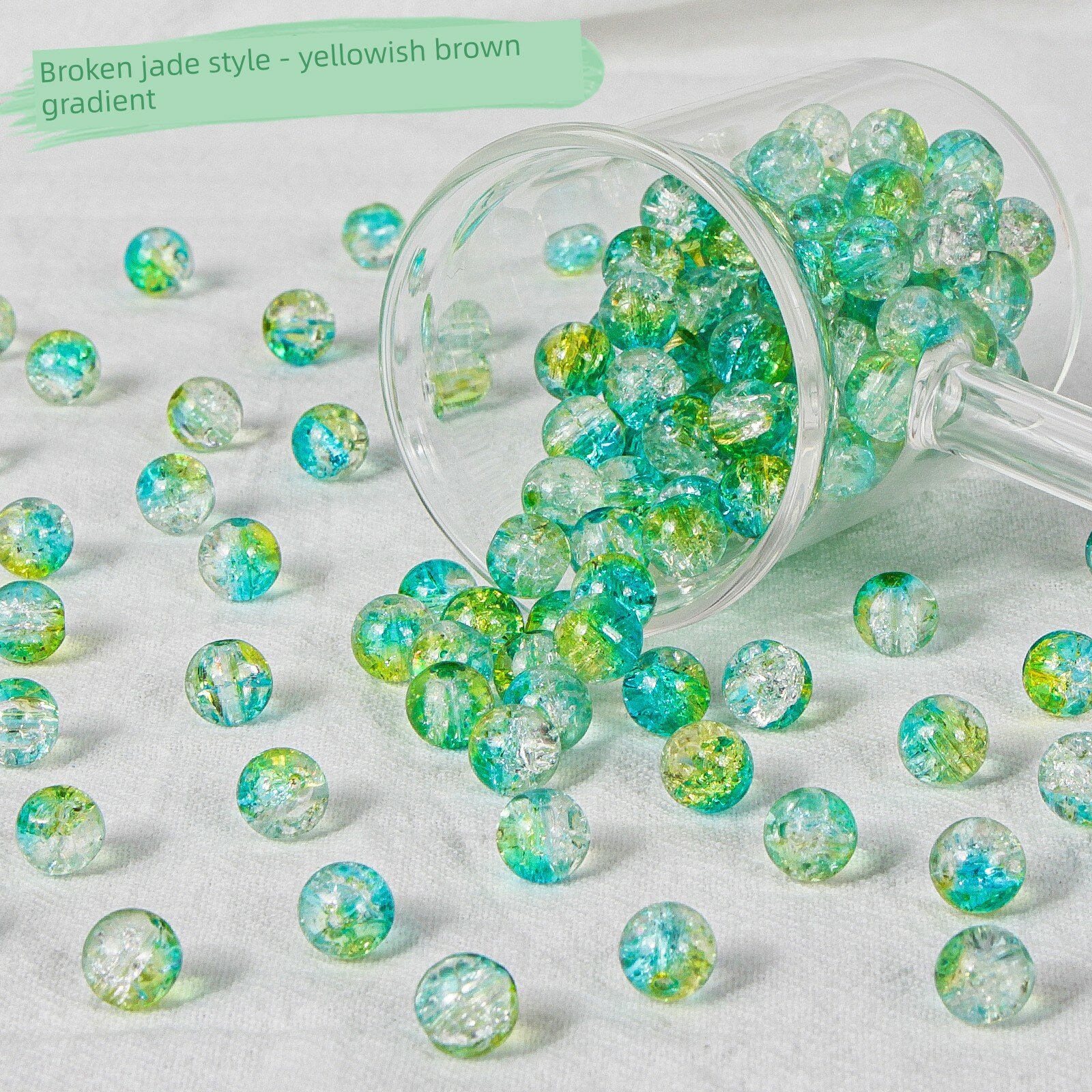 Набор глазурованных бусин с эффектом кракле для детей, рассыпные бусины для рукоделия, материалы для изготовления