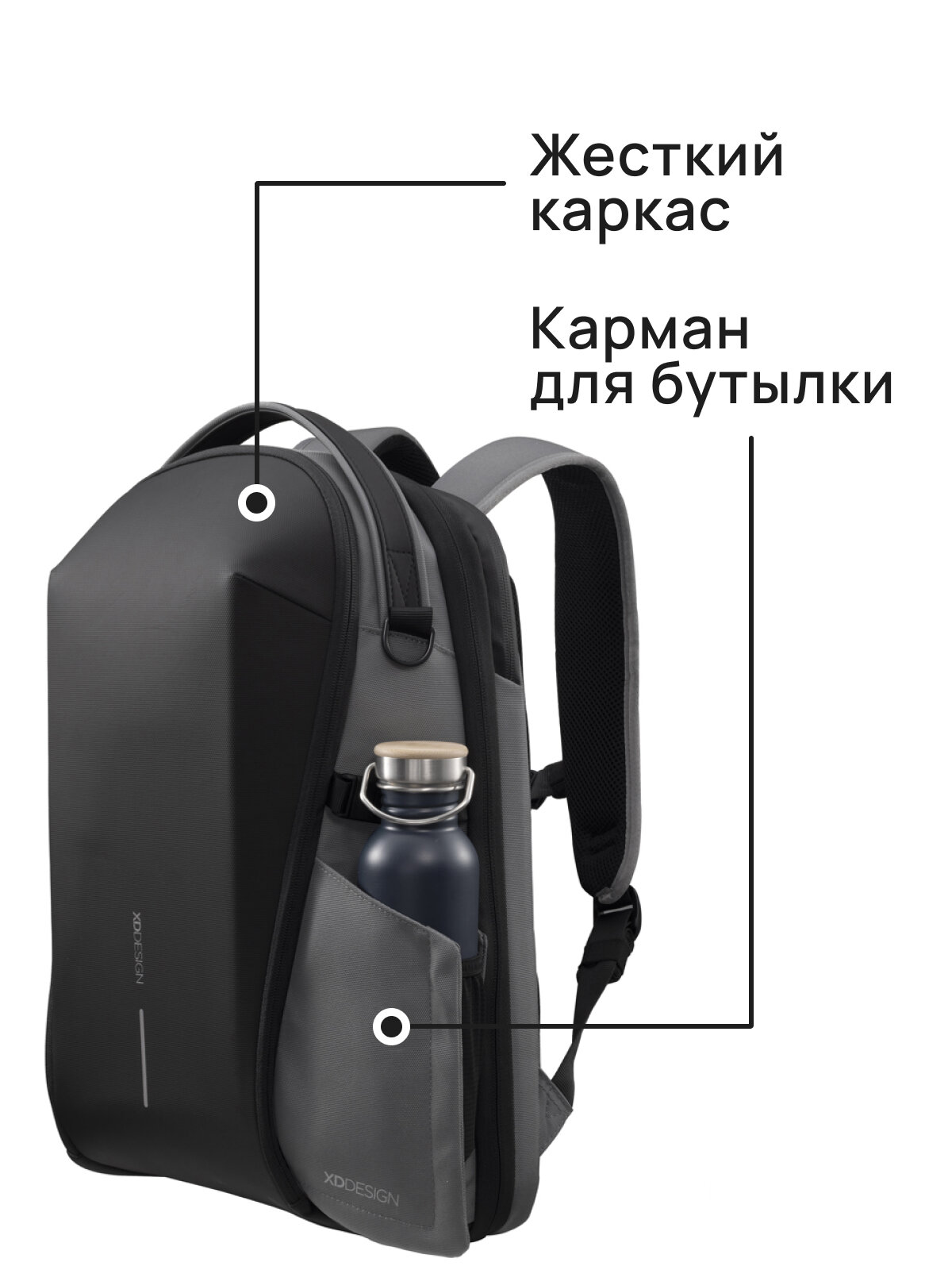 Городской рюкзак для ноутбука XD Design Bizz Backpack (Серый) — фото 1