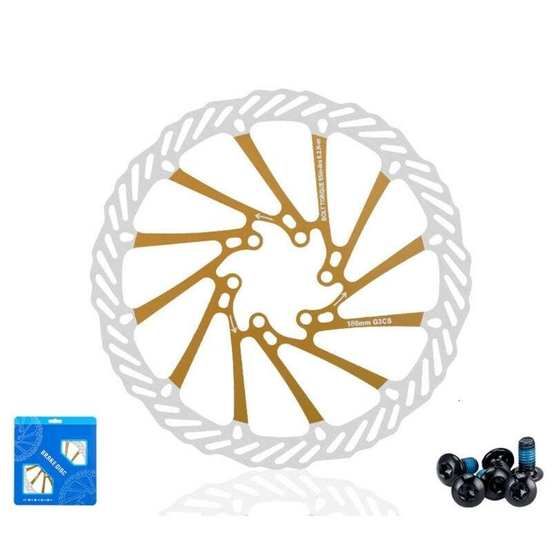 Дисковый тормоз для электросамоката с центральной фиксацией, Золото - 180mm