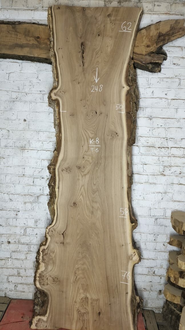 Слэб дерева Карагач К8, выровнен в плоскости, влажность 8-10%