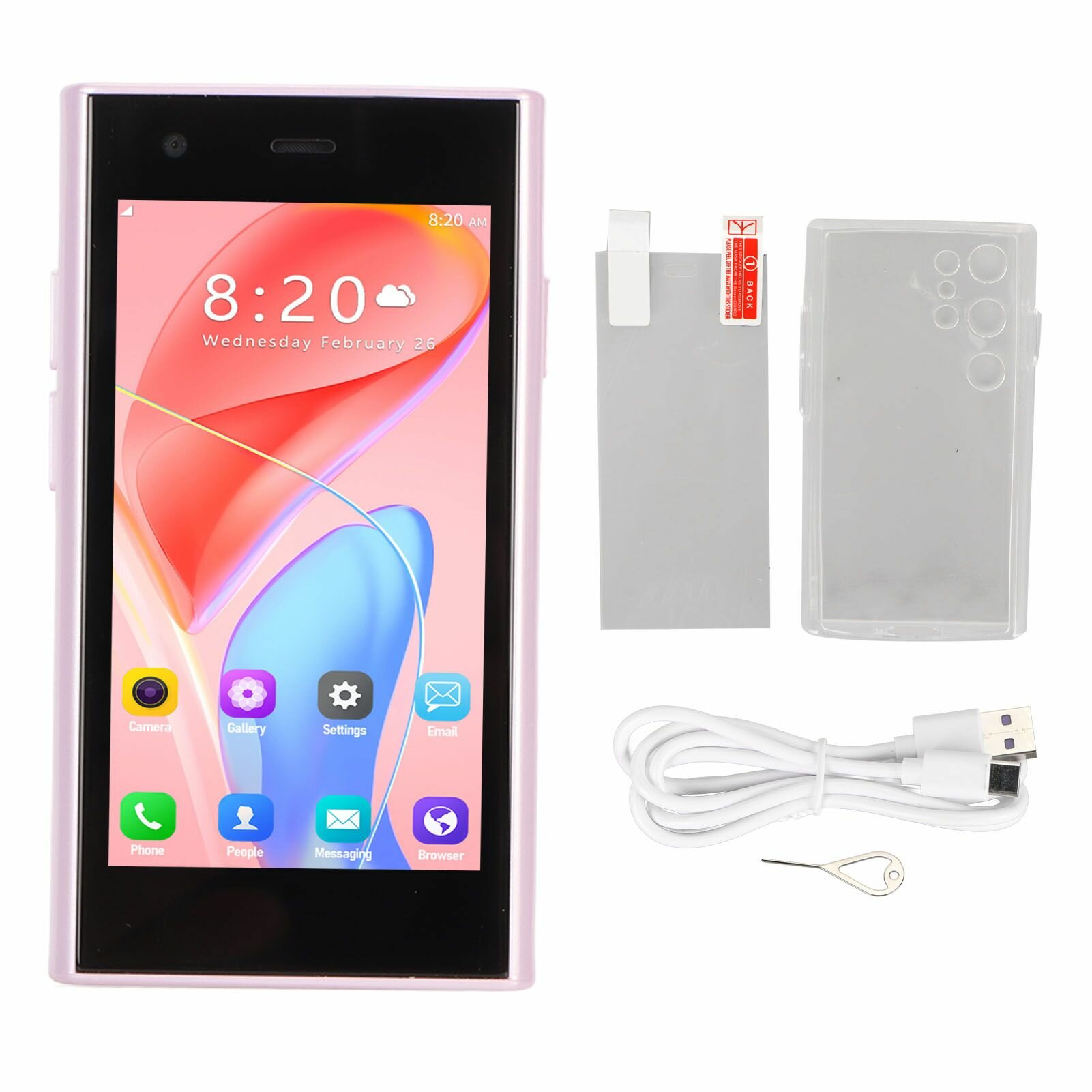 Мини-смартфон 3" 3G, 2/16GB, камеры 0.3/2 МП, Android 8.1 (Фиолет.)
