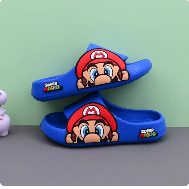 Детские тапочки Super Mario Bros, новые, для мальчиков, для дома, среднего и большого размера, противоскользящие, с мягкой подошвой, Размер: Размер 24--25