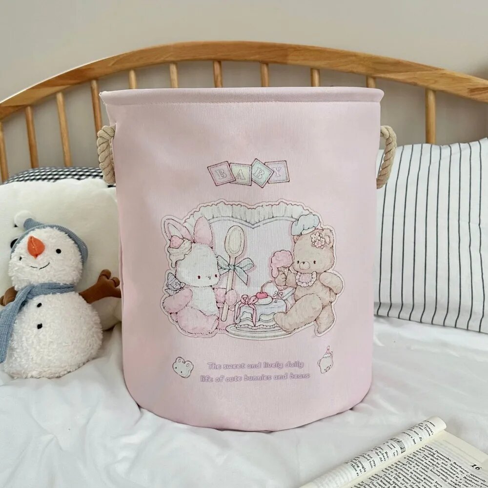 Корзина для белья из льна, розовый, цвет 4
