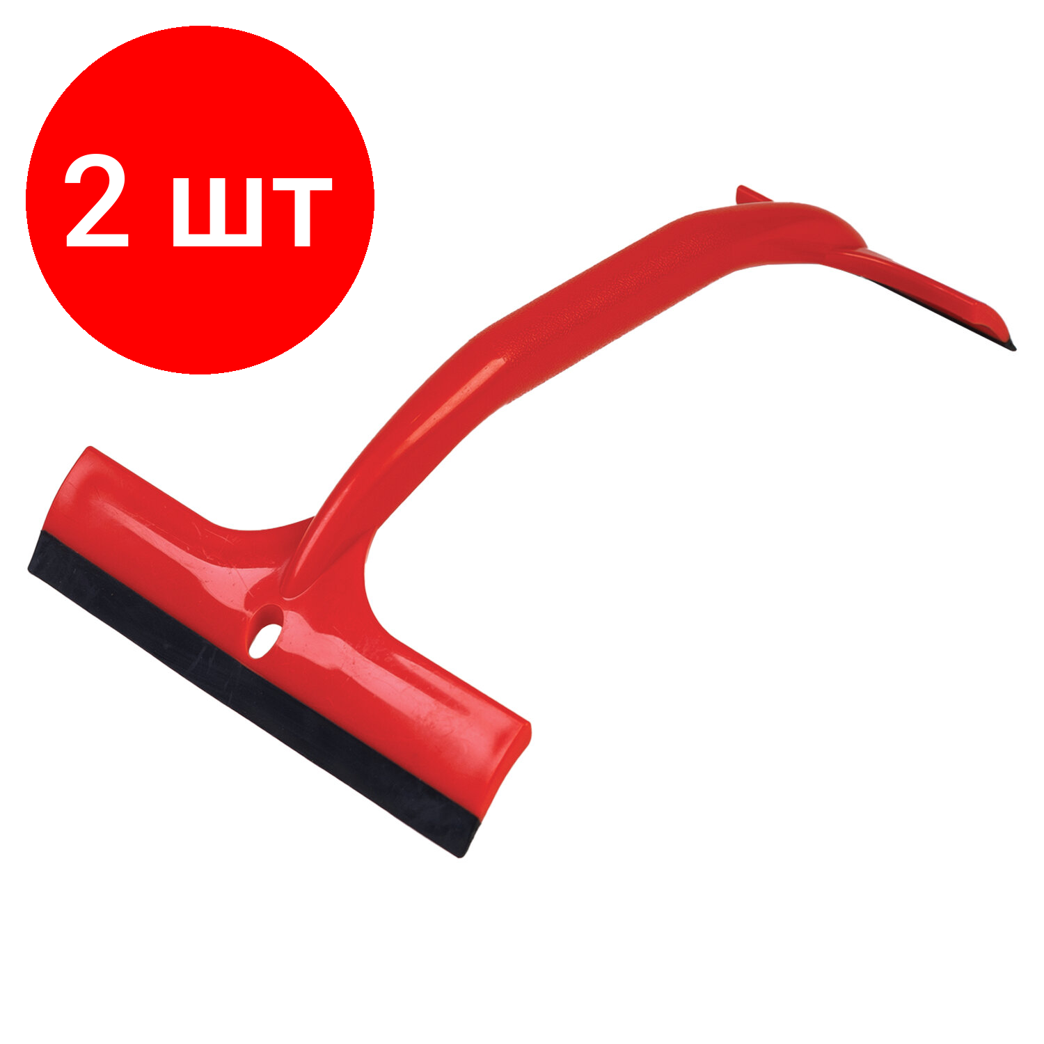 Комплект 2 шт, Водосгон автомобильный двухсторонний, красный, 15.5х8.5 см, OKTAN, А3-01-38