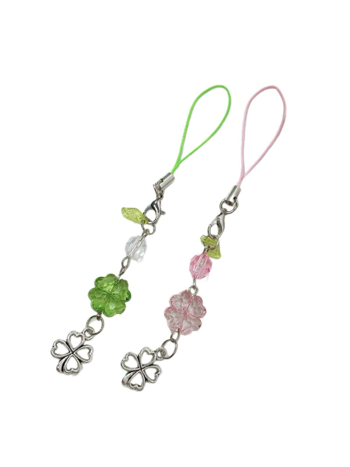 Украшение для телефона из четырех листьев клевера, подарок на удачу другу и семье