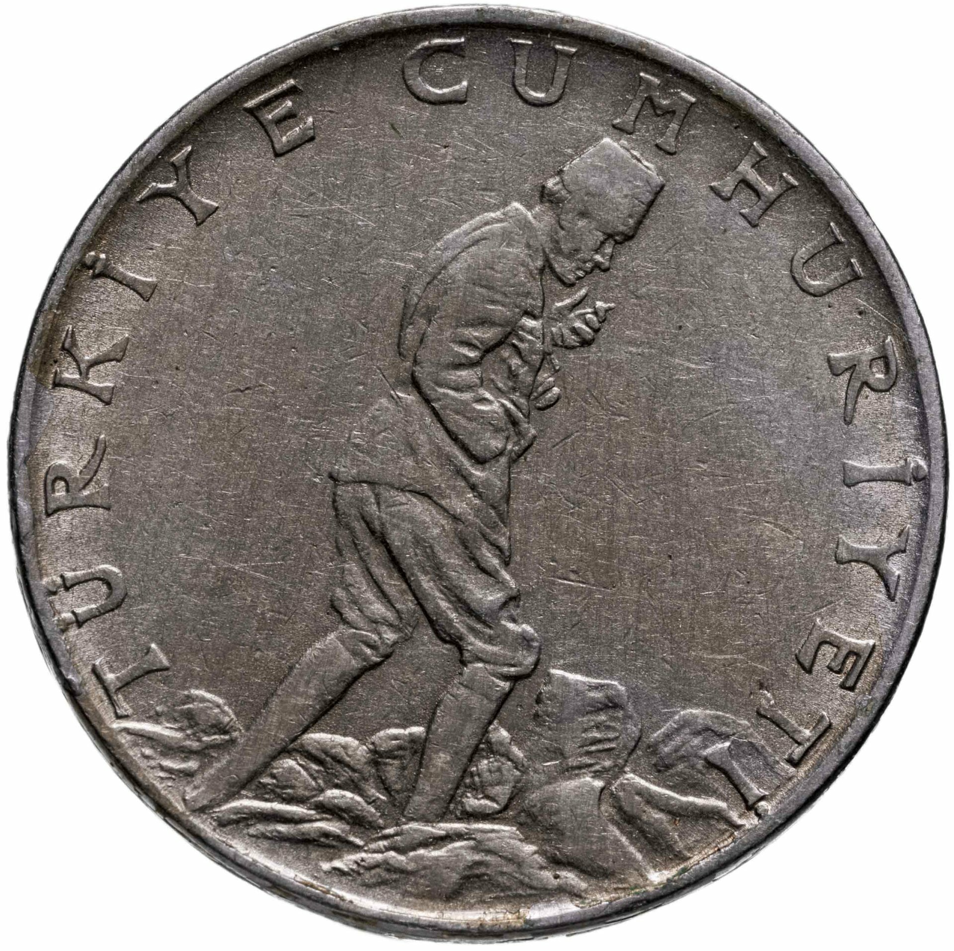 Турция 2 1/2 лиры lirasi 1967, Сталь, в сохранности XF