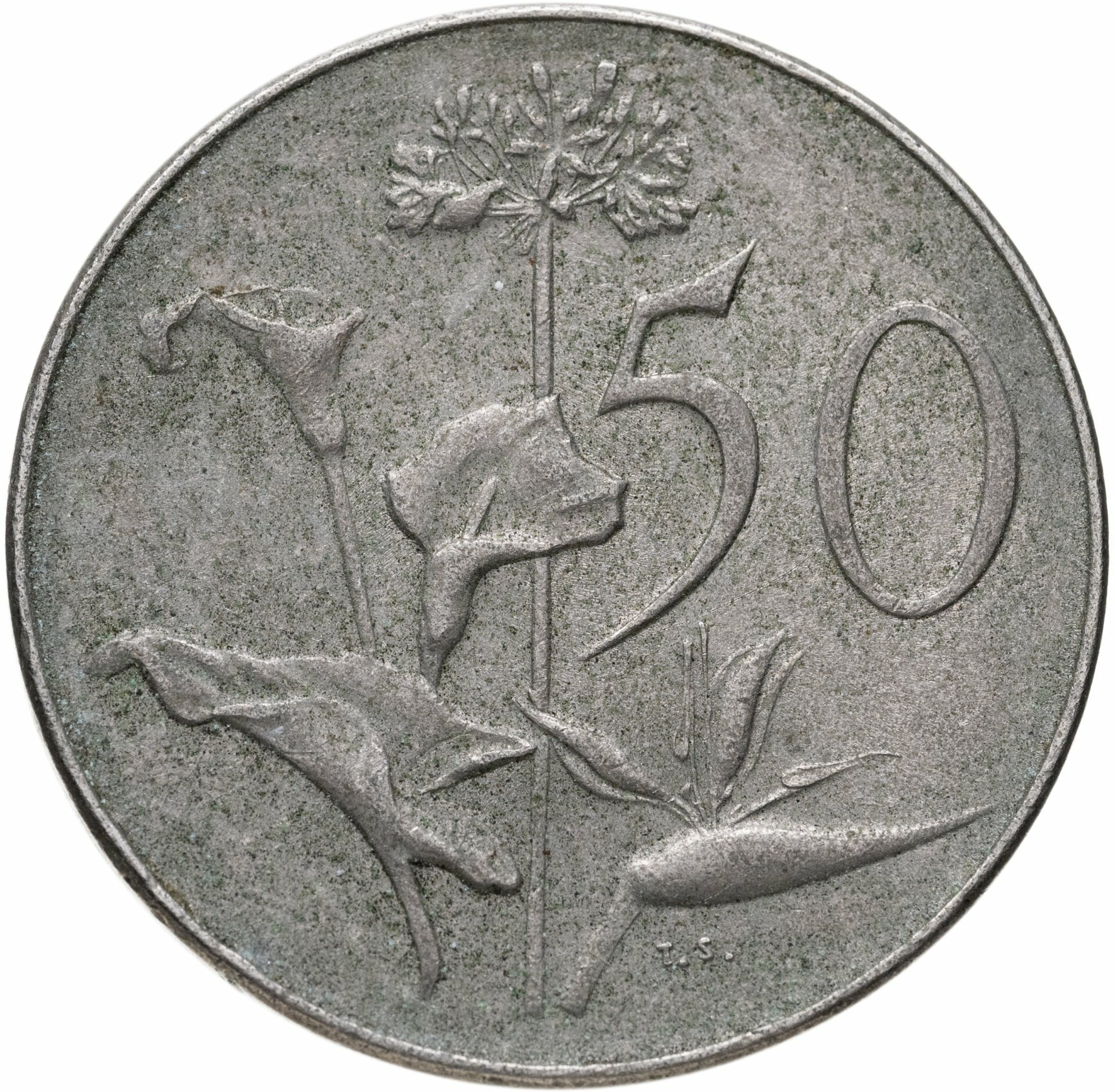 ЮАР 50 центов cents 1968 Окончание президентства Чарльза Сварта /SOUTH AFRICA/, Никель, в сохранности VF