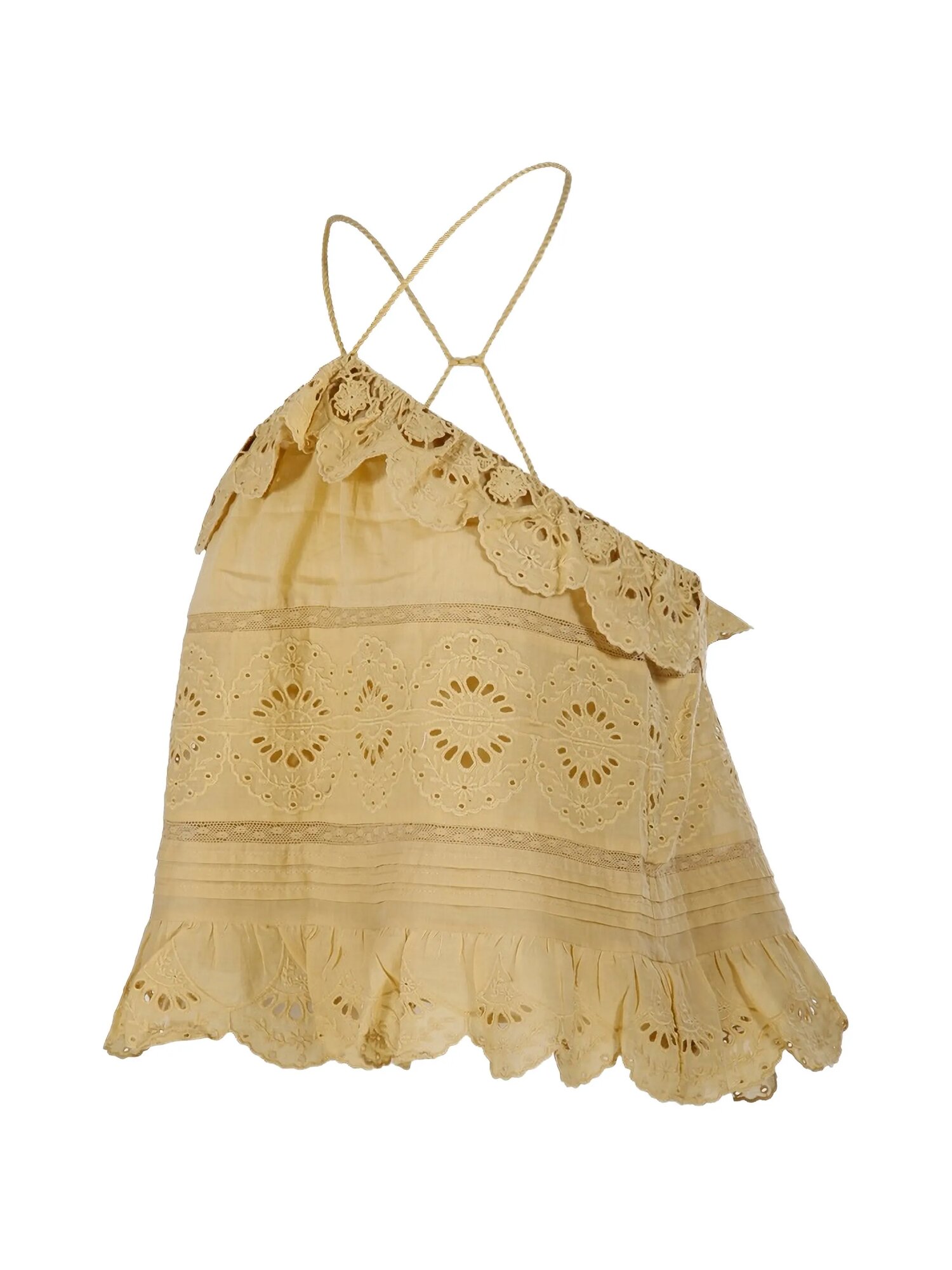 Топ Isabel Marant Eyelet ruffled top, размер 40, разноцветный — фото 1