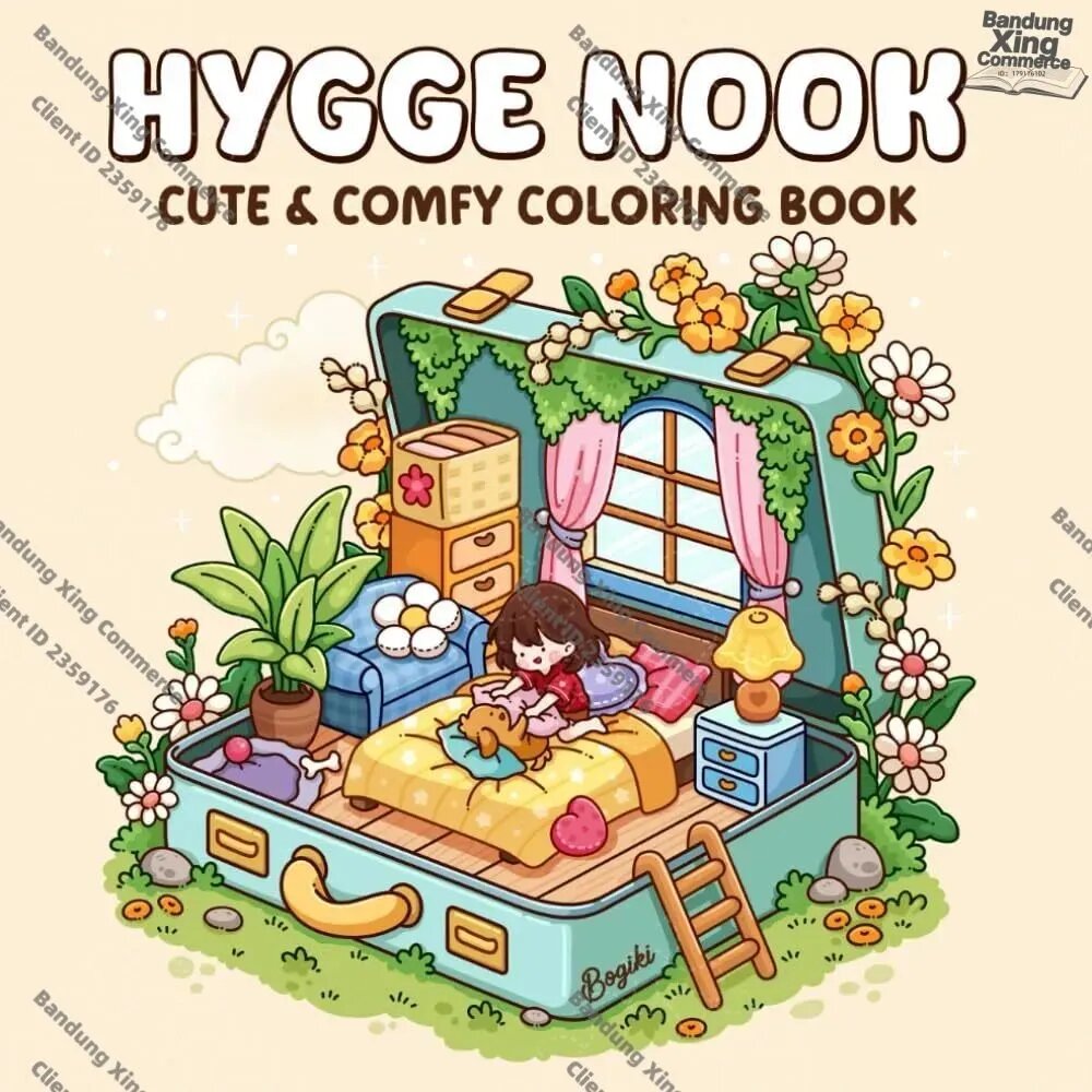 Раскраска HYGGE NOOK Cute & Comfy Coloring Book Раскраска для детей 1-3 лет с карандашами. Альбом с картинками животных для раскрашивания.
