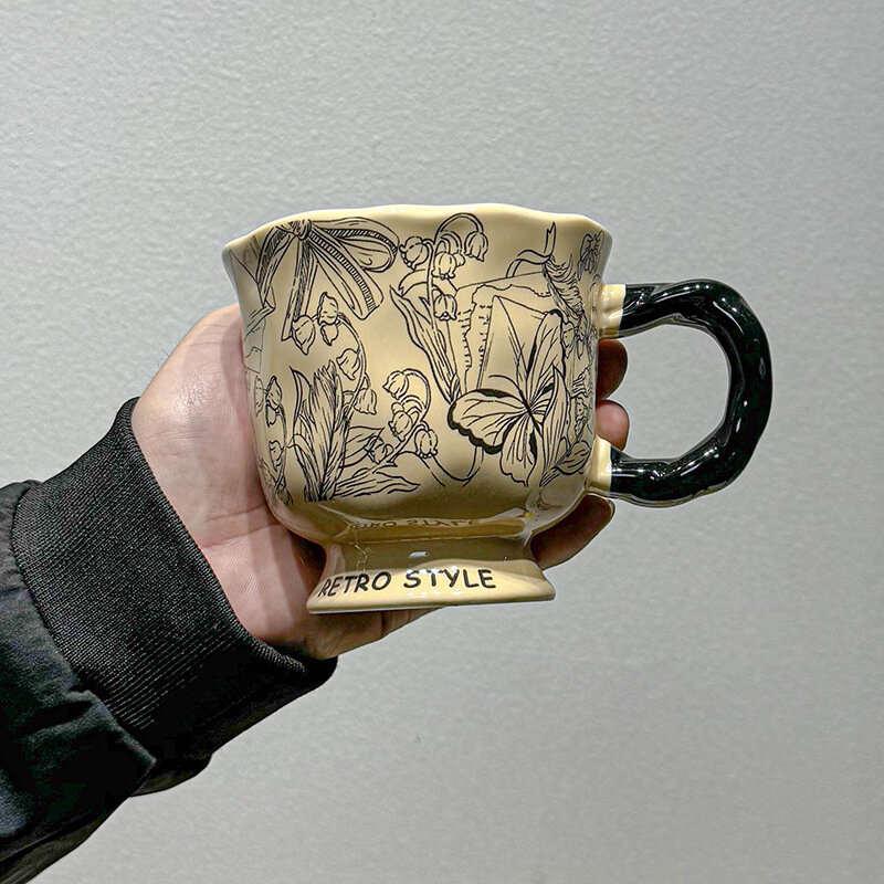 Кружка в китайском стиле, антикварная кружка, классическая керамическая чашка, парная чашка для воды, высококачественная кофейная чашка, изысканный сувенир для женщин