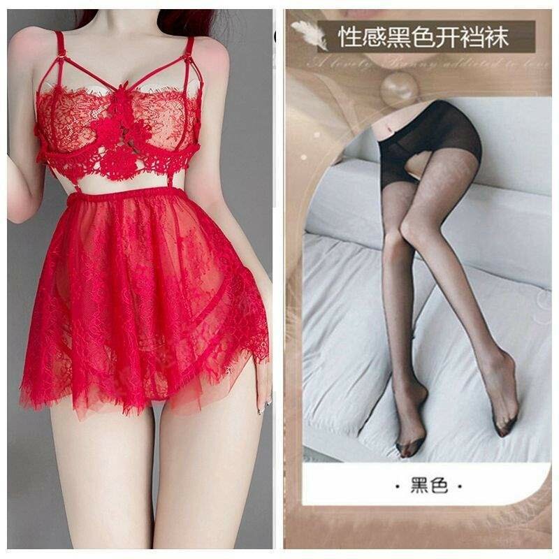 Сексуальное страстное облегающее ночное платье с вышивкой, ультракороткое, с открытым декольте, комплект нижнего белья с кружевной отделкой