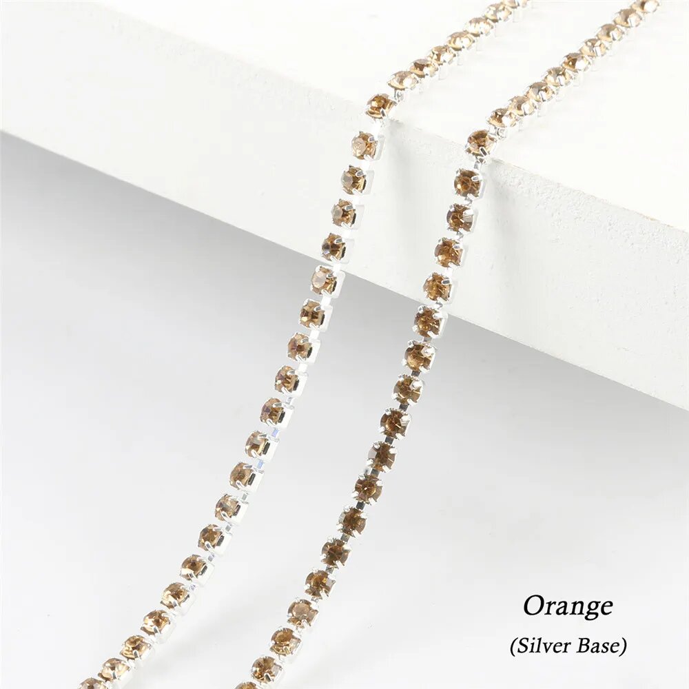 Стразы склеиваемые Orange (Silver Base) SS8 2.5mm, Цвет 03
