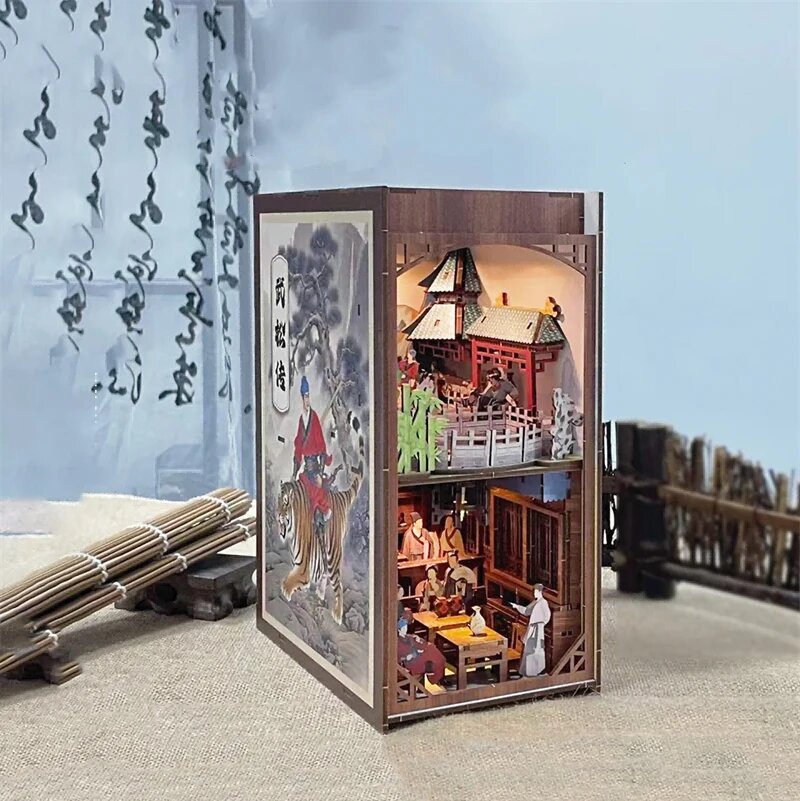Деревянный книжный уголок для сборки, Цвет: HX011