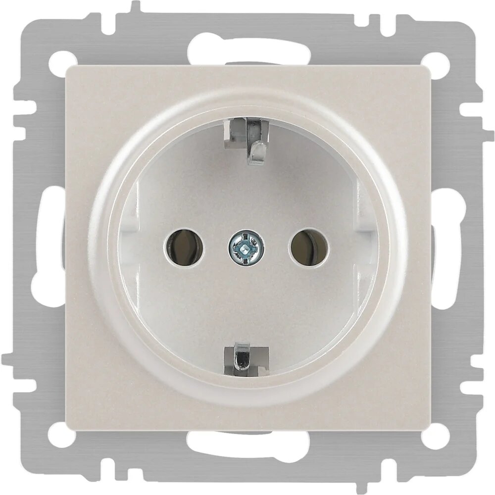 Розетка Intro Accent 620206 2PE Schuko, 16А250В, IP20, скрытой установки, перламутр Б0063695