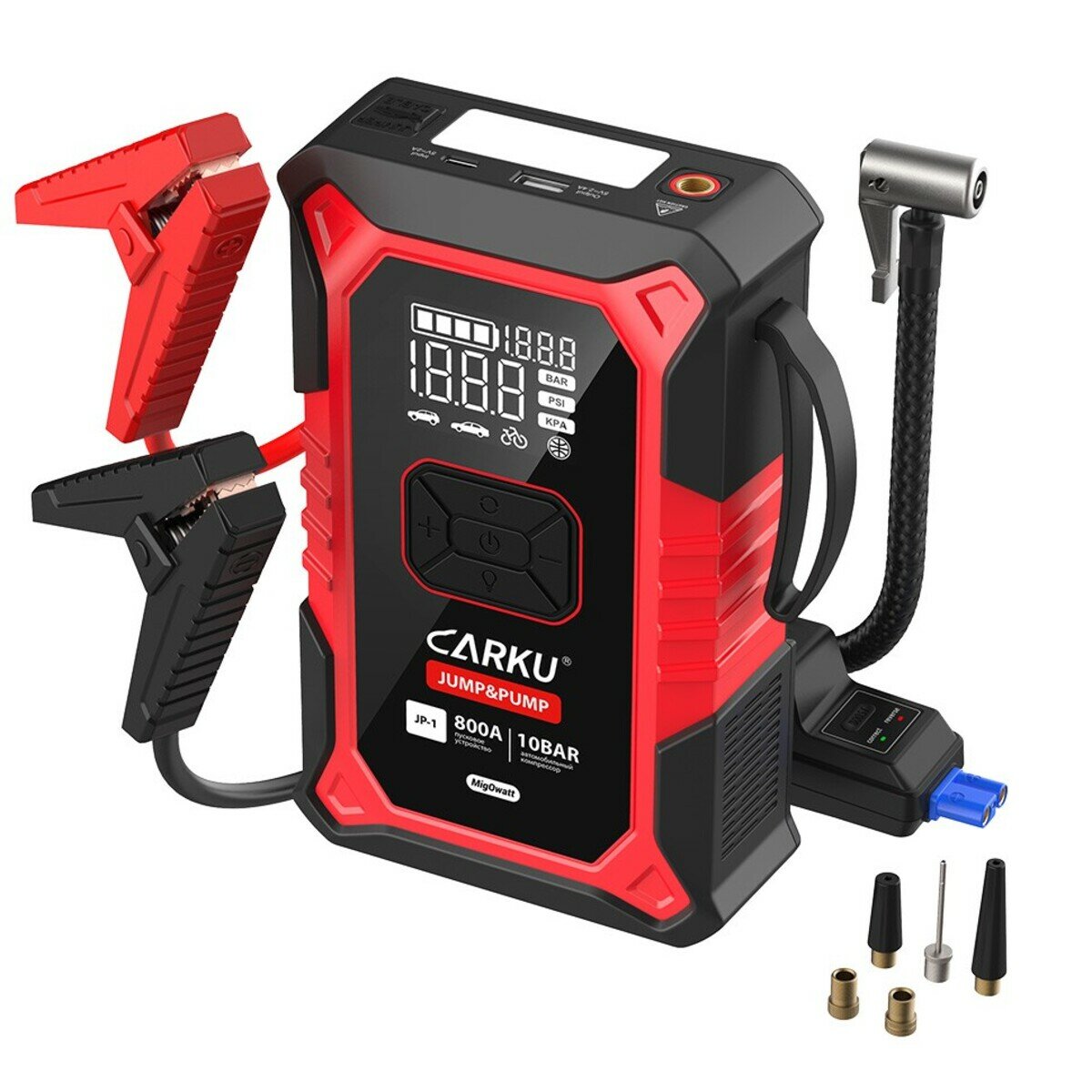 Пуско-зарядное устройство с компрессором CARKU JP-1