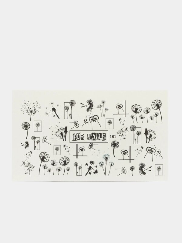 Слайдер (водные наклейки) для дизайна ногтей 161 Одуванчики, цветы