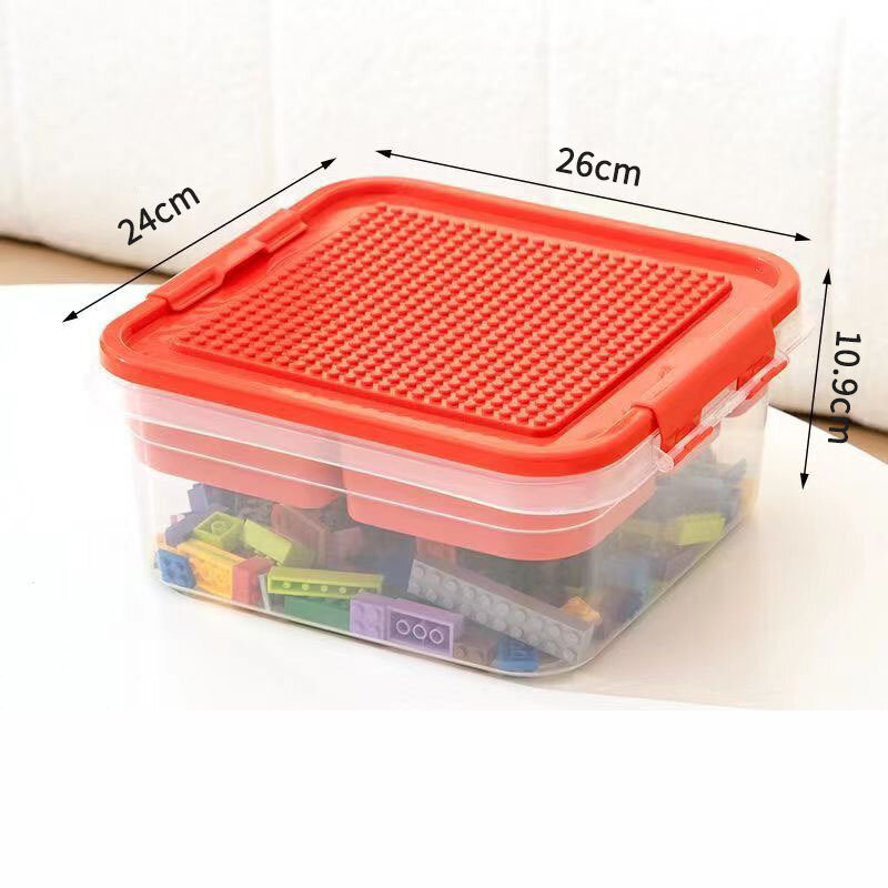 Коробка для хранения Lego с многослойными мелкими деталями, органайзер для детских сборочных частей, прозрачный органайзер для строительных блоков, защищенный от пыли