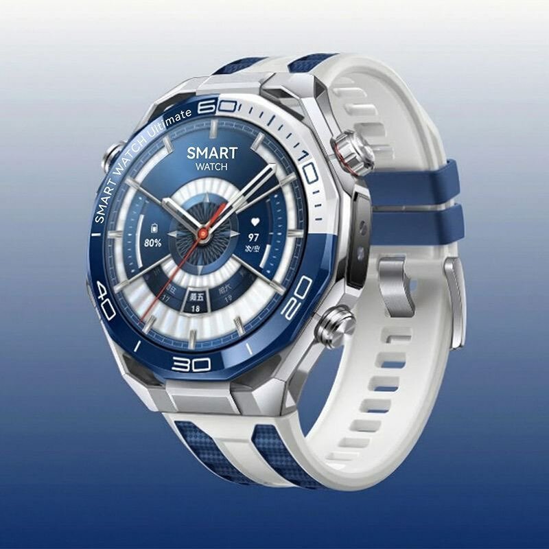 Умные часы CCIT Smart Watch Ultimate2, AMOLED, GPS, Bluetooth, магнитная зарядка, голубые