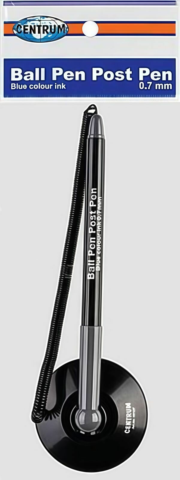 Ручка шариковая Centrum Post Pen, на пружине, чернила черные 80127