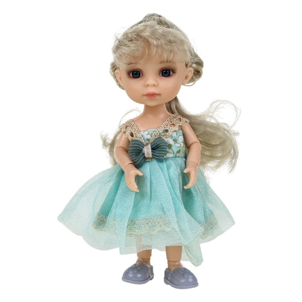 Кукла классическая "Little Milly", 20 см, разноцветный принт, с подвижными руками и головой, в нарядном платье