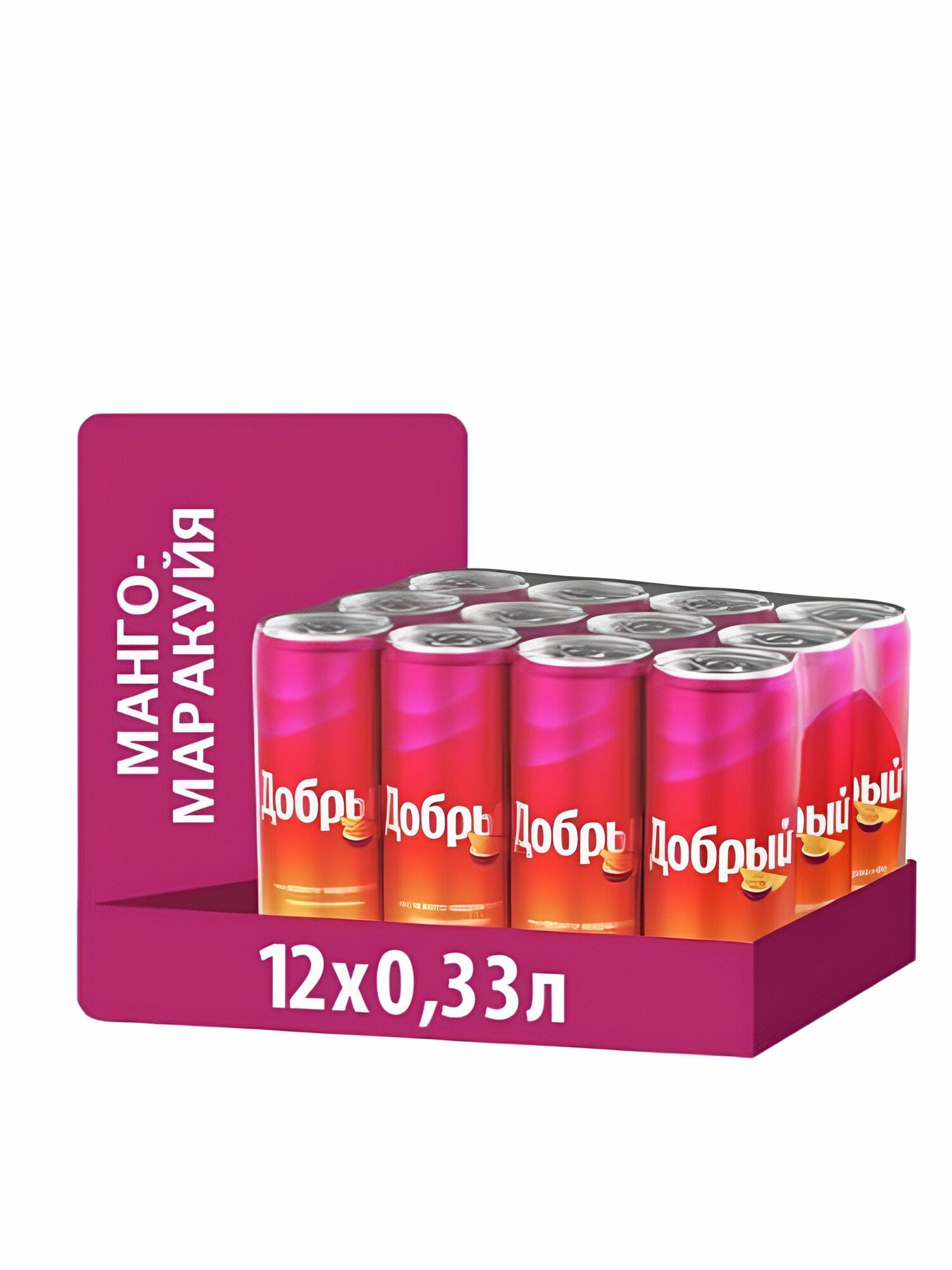 Напиток Добрый Манго-Маракуйя, 0,33 литр. Жб. Упаковка 24 шт.