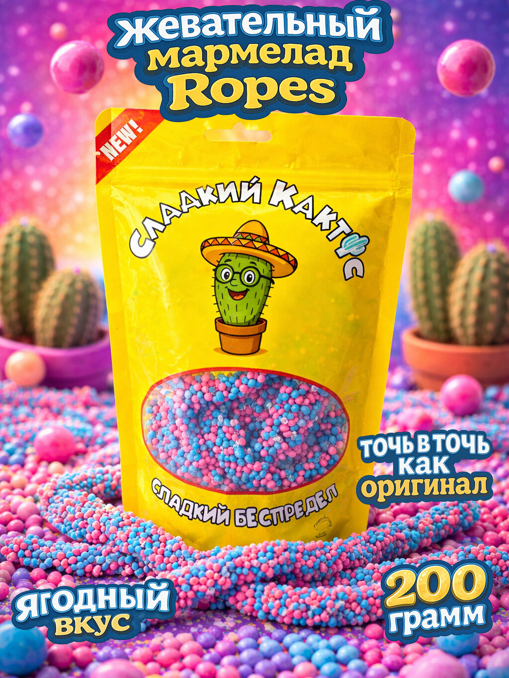 Мармелад жевательный, драже конфеты Нердс Nerds Черви 200г