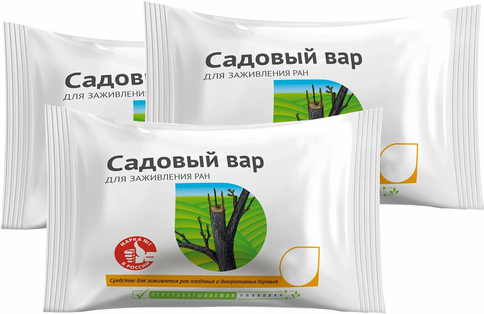 Avgust Средство для заживления ран плодовых и декоративных деревьев Садовый вар, 150 г 3 шт