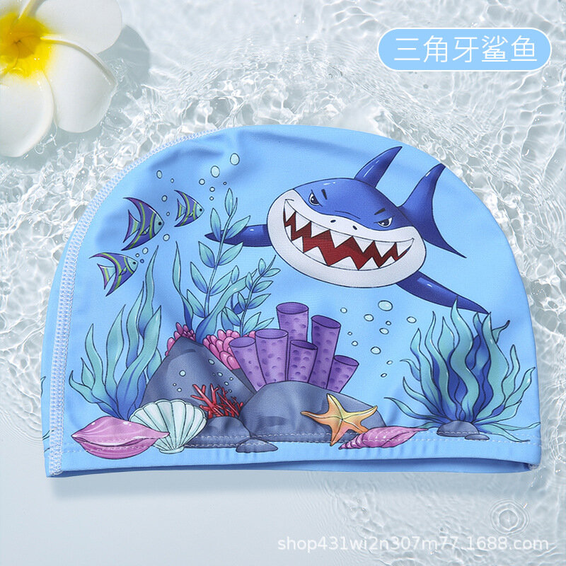 Детская купальник с принтом акулы с треугольными зубами, защита ушей для детей 1-7 лет