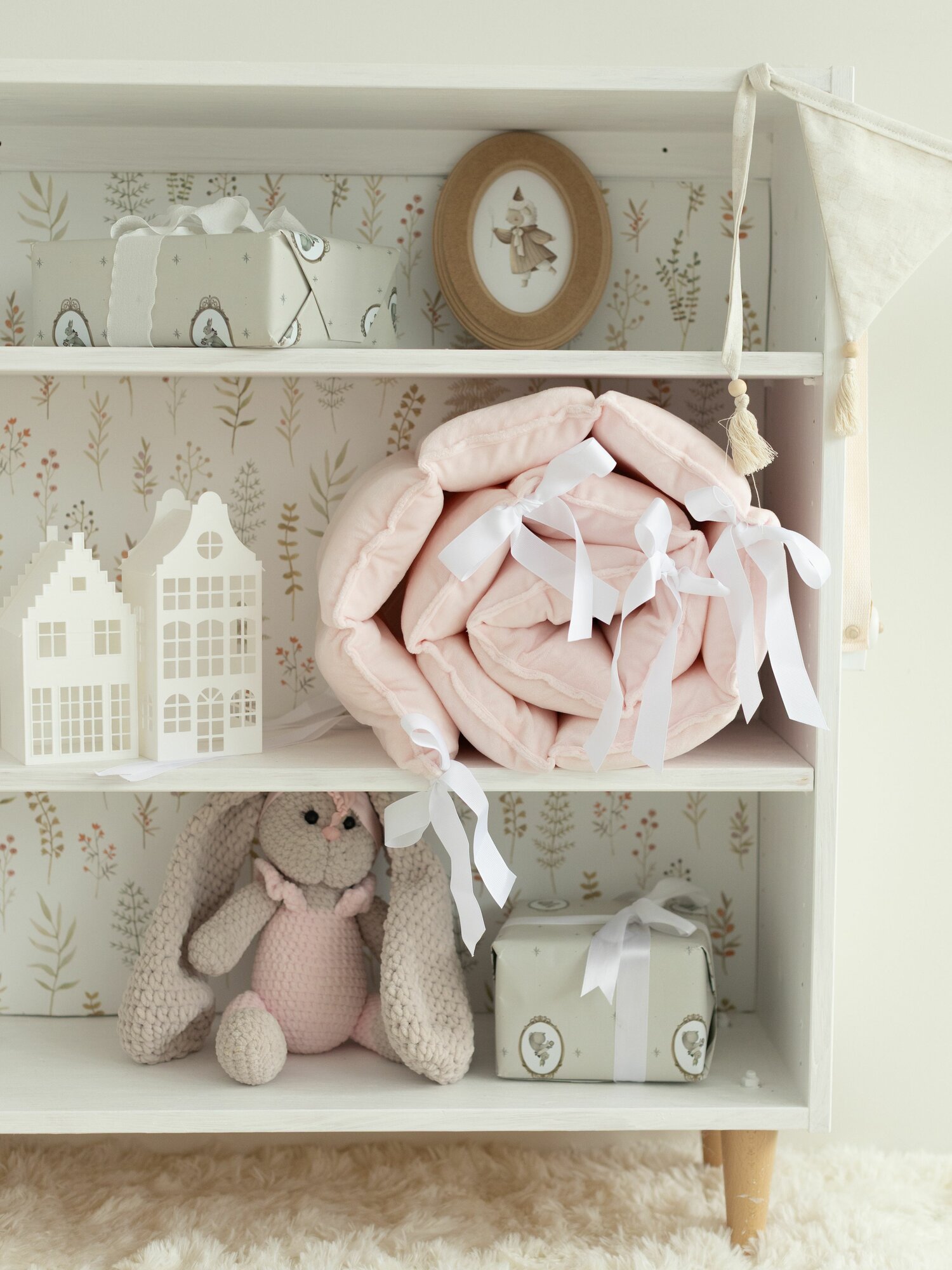 COROCOCO Бортик для кровати Нежно розовый 180х30 см.