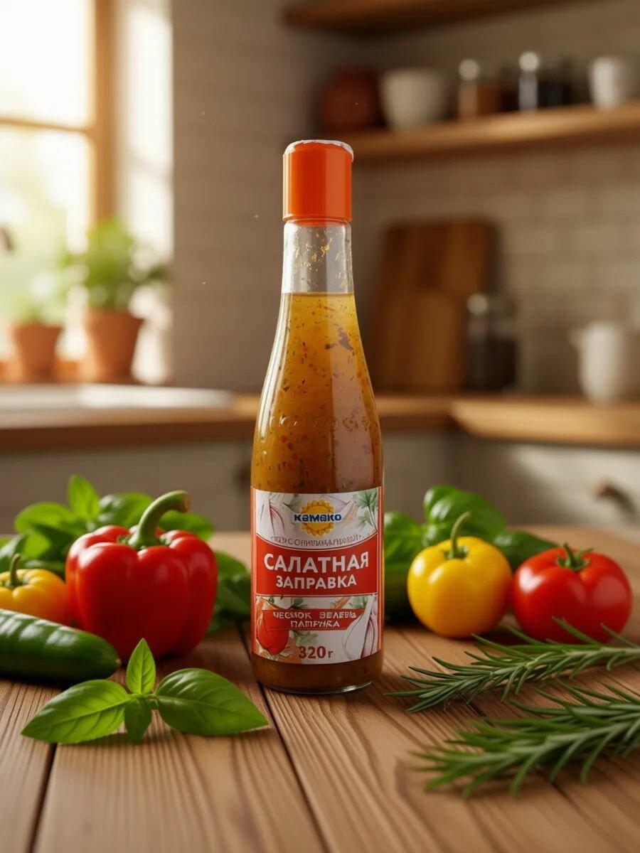 Соус оригинальный "Салатная заправка чеснок зелень паприка" 320 гр