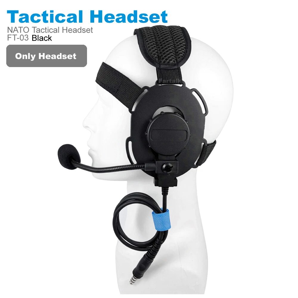 Тактическая гарнитура Fartalk FT03 U94 PTT для Hytera Only Headset Black