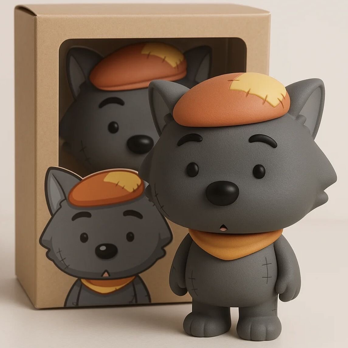 Креативный настольный декор «Серый Волк» — винтажная фигурка, ручная работа, коллекционная, интеллектуальный подарок