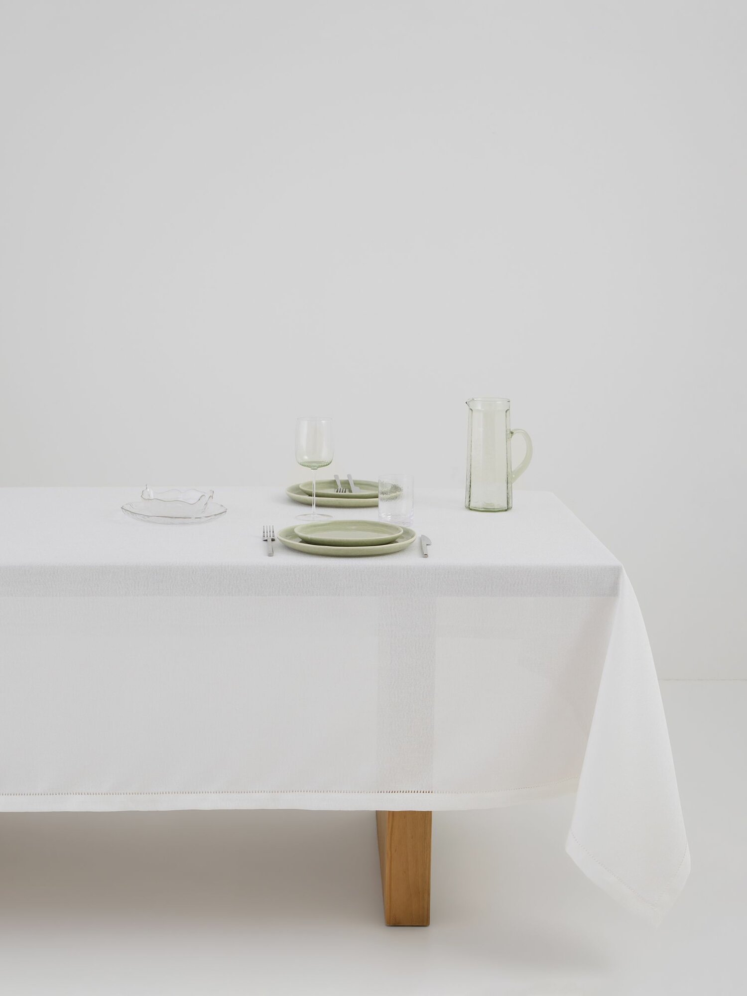 Скатерть, 160х160 см, полиэстер, белая, Hemstitch, Kuchenland