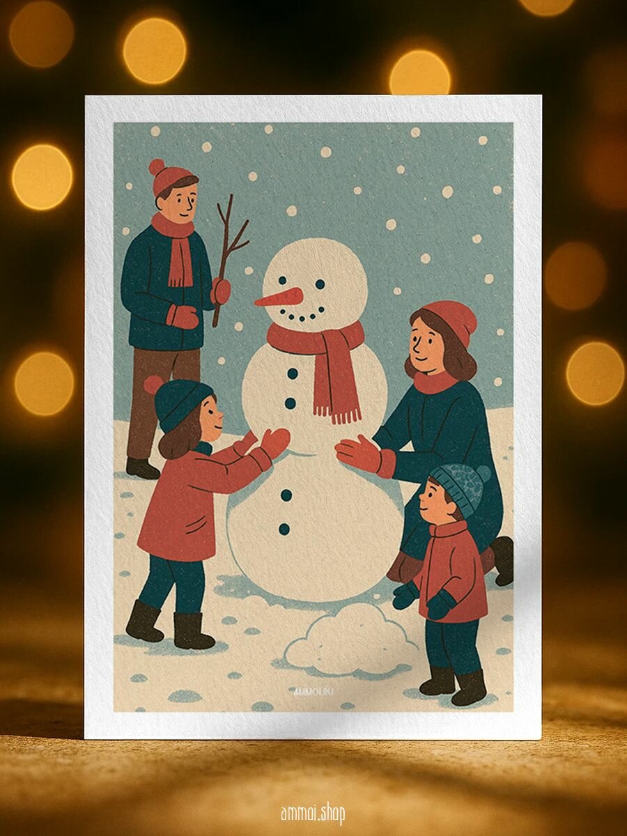 Авторская открытка Am.moi Счастливое воспоминание детства 14,8 10,5 см (А6) с конвертом, дизайнерская бумага 300 г/м